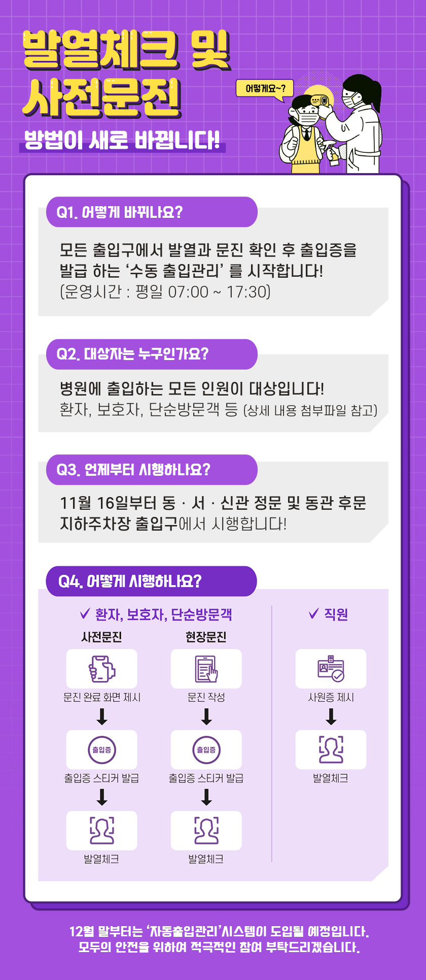 병원 내원시 발열체크 및 사전문진 방법이 새로 바뀌었습니다 2020 11 16부터 시행 새소식 새소식행사