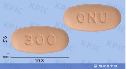 오뉴렉 정 [300mg] ( Onureg tab [300mg]) | 의약품정보 | 의료정보 | 건강정보 | 서울아산병원