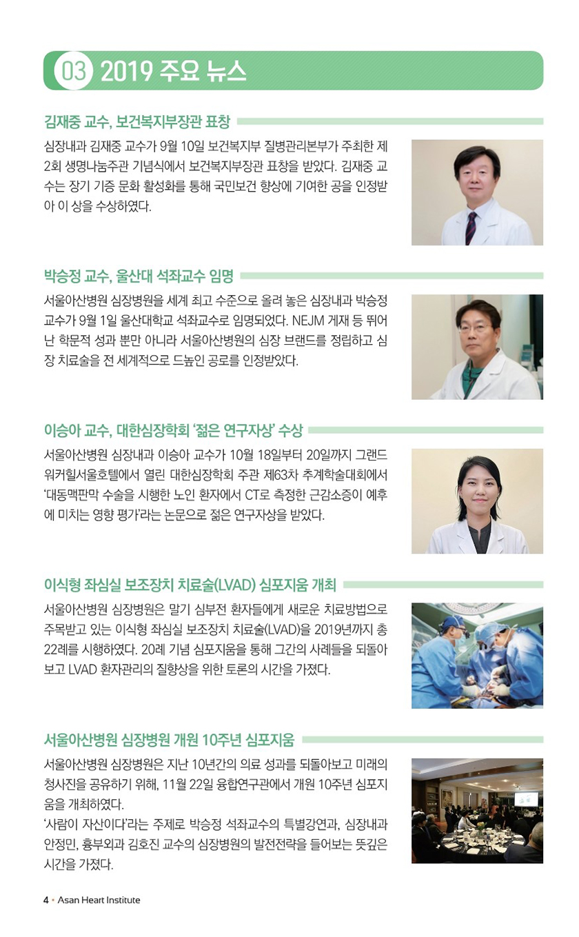 Asan Heart Institute 2019 Annual Report 연보 병원소개 심장병원 서울아산병원